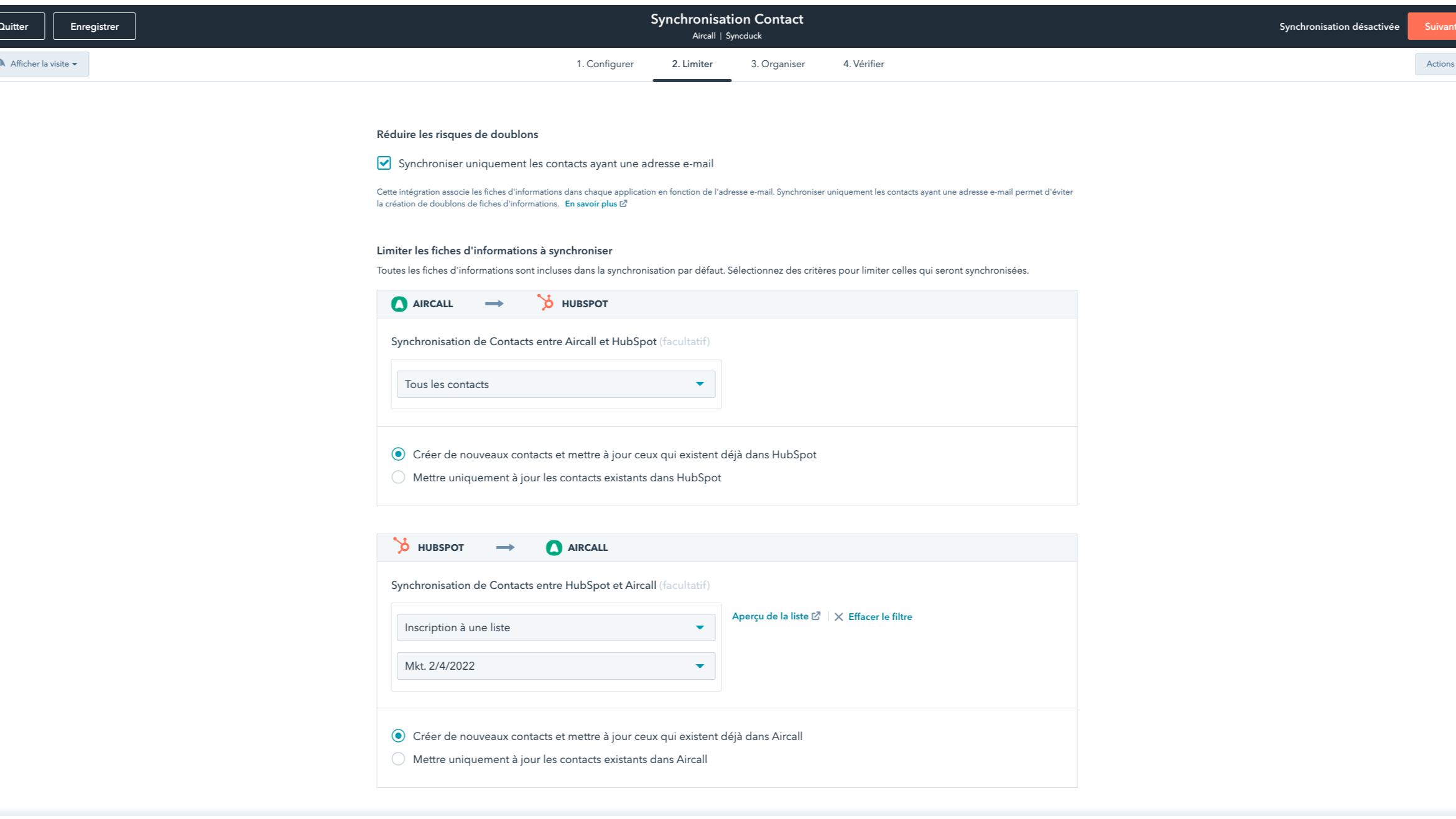 Intégration Aircall pour HubSpot | Connecter cette intégration Intégration Aircall pour HubSpot | Connecter cette intégration